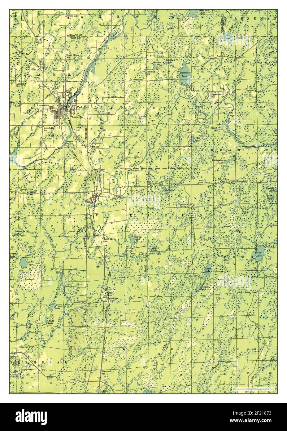 Park Falls, Wisconsin, map 1947, 1:48000, United States of America by ...