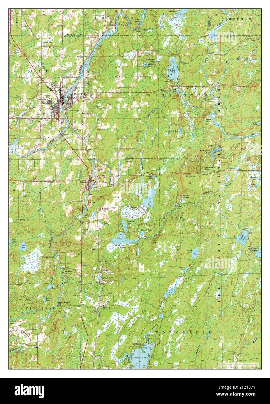 Map of park falls wisconsin hi-res stock photography and images - Alamy