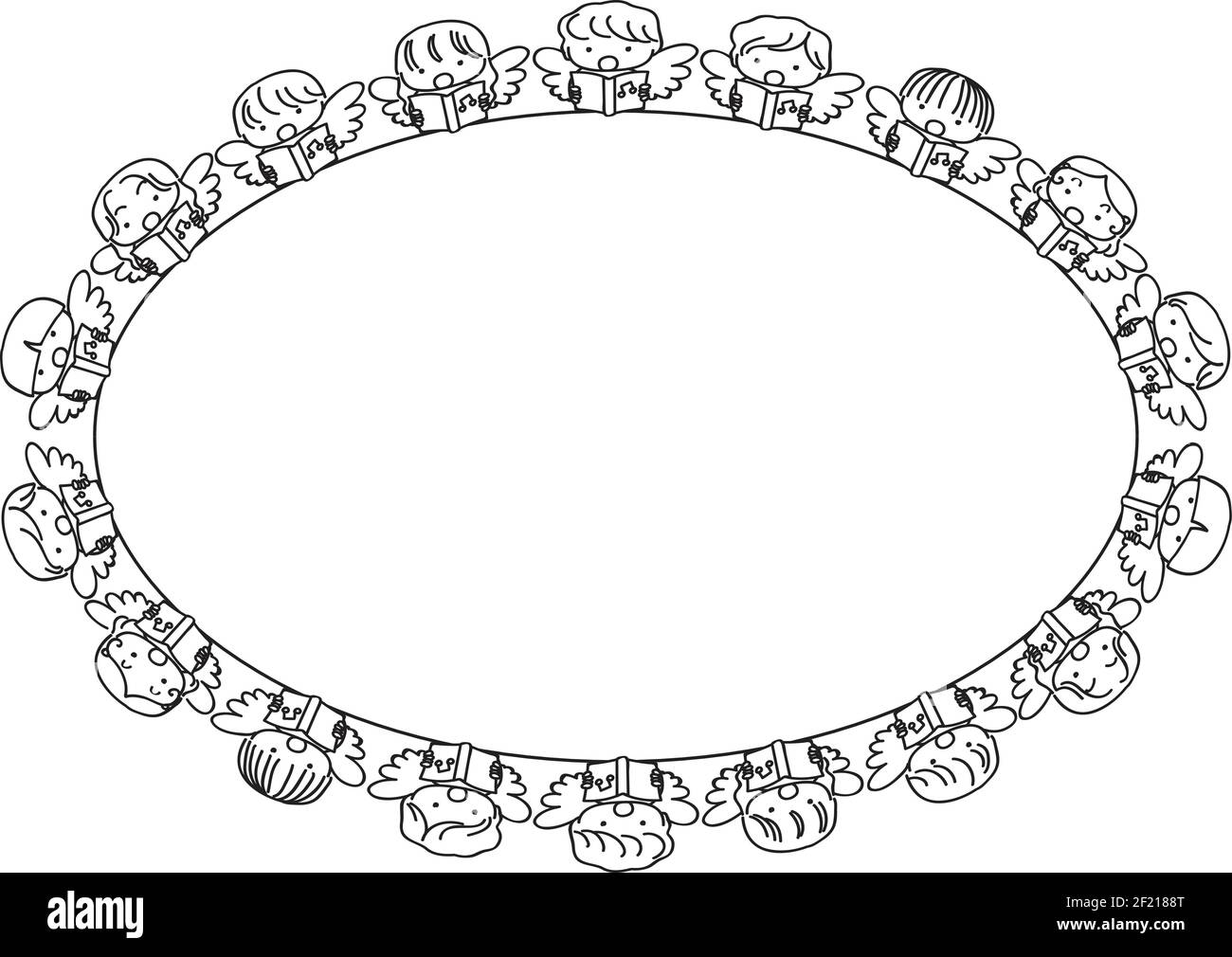 vector Vector illustration cartoon angel frame background Stock Vector ...