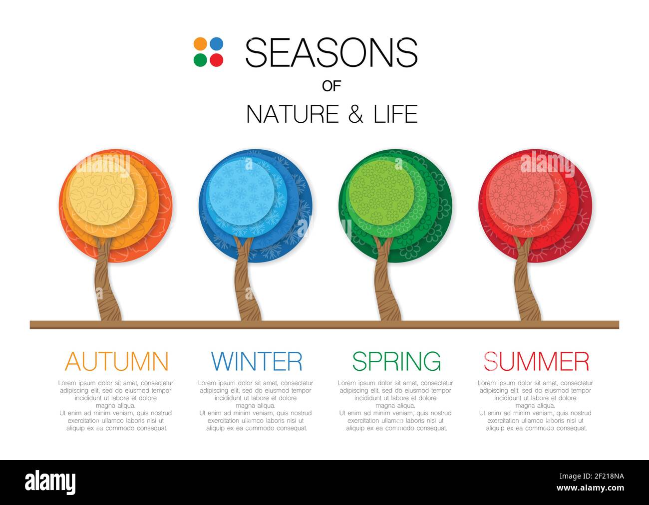 Nature seasons trees background Stock Vector Image & Art - Alamy