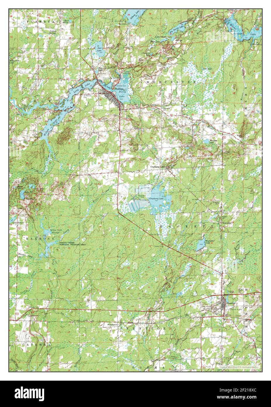Map of phillips wisconsin hi-res stock photography and images - Alamy