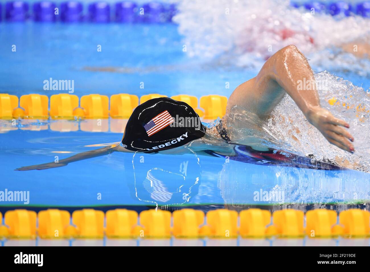 Katie Ledecky (USA competes and wins the Gold medal on Women's 800 m ...