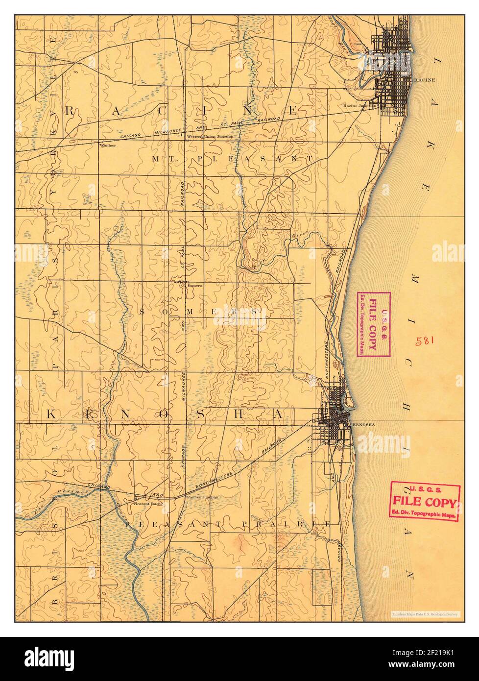 Racine, Wisconsin, map 1892, 1:62500, United States of America by ...