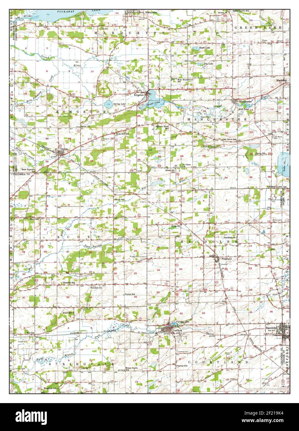 Randolph, Wisconsin, map 1955, 1:62500, United States of America by ...