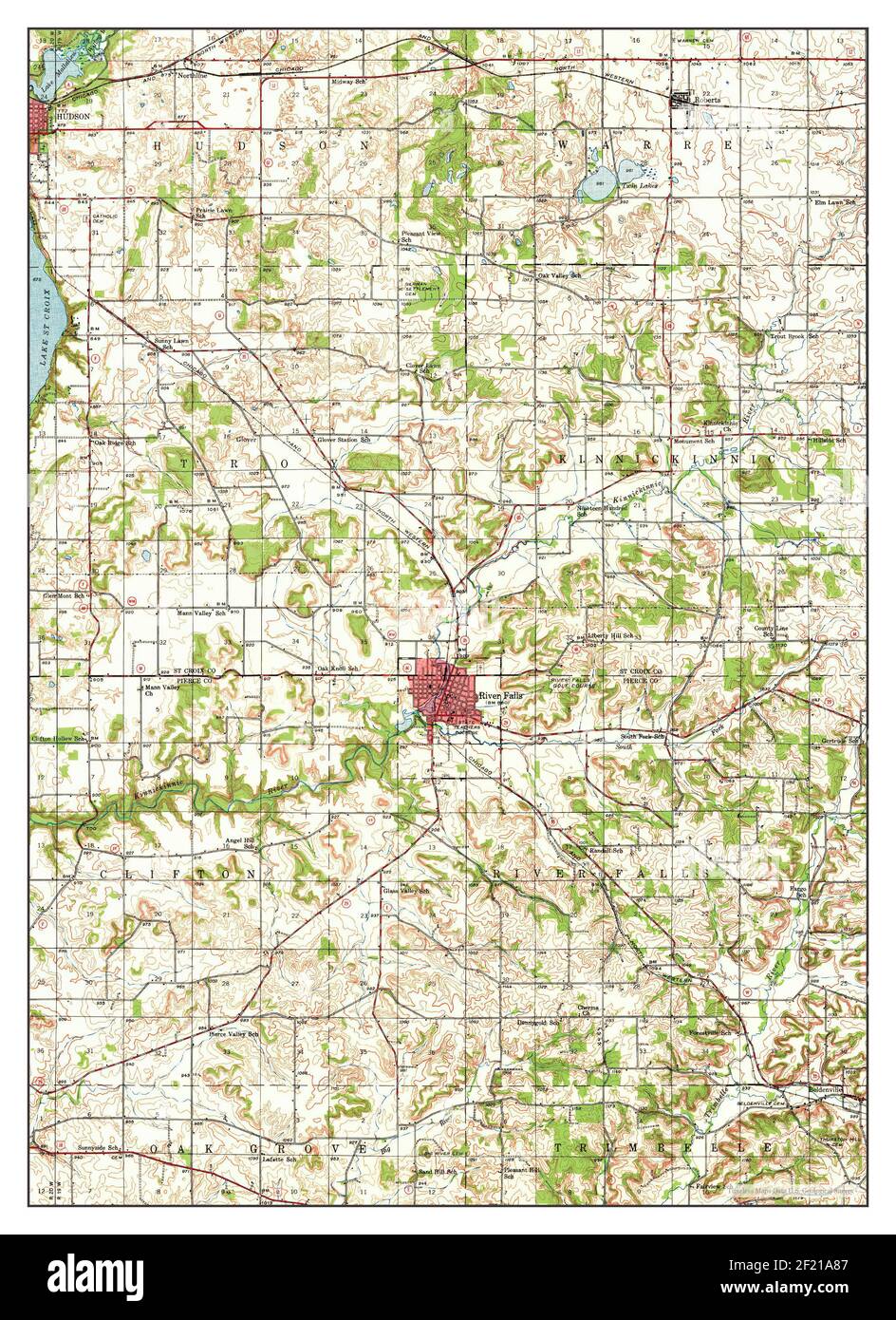 Map of river falls wisconsin hi-res stock photography and images - Alamy