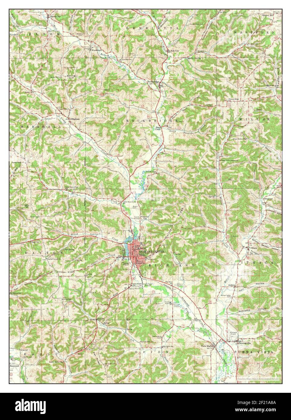 Map of richland center Cut Out Stock Images & Pictures - Alamy
