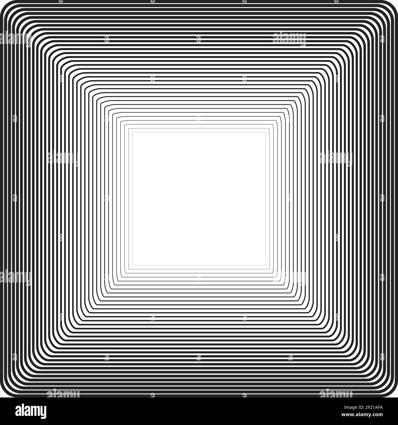 Concentric lines with different width that makes a square frame. Halftone border with copy space ...