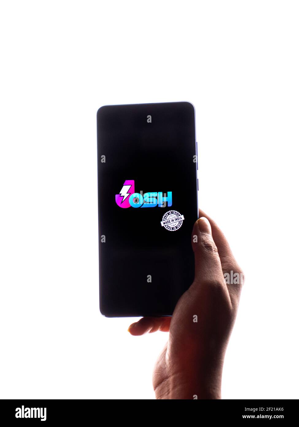 Assam, india - March 10, 2021 : Josh app logo on phone screen stock ...