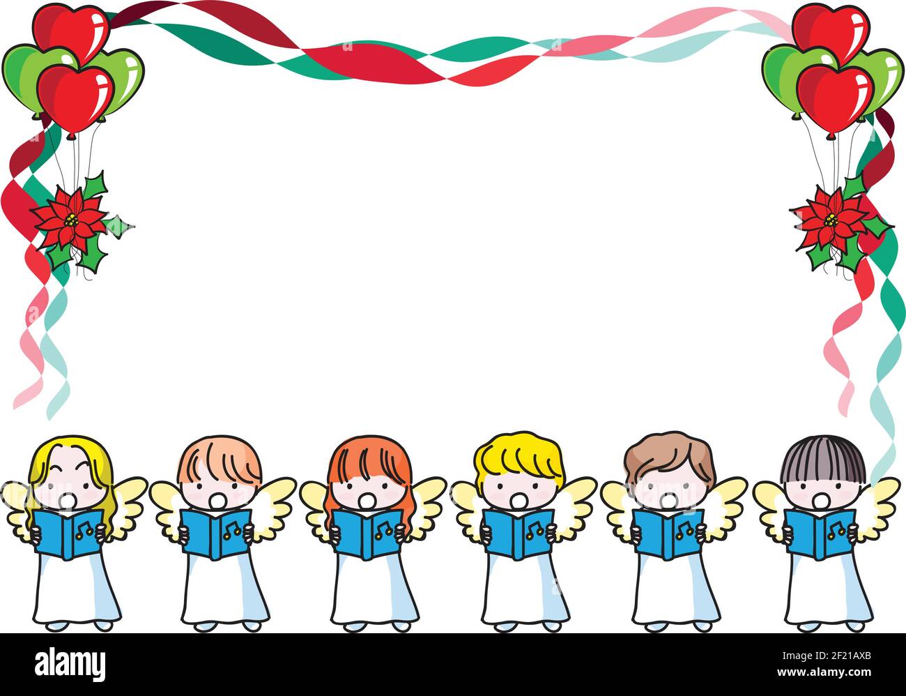 vector Vector illustration cartoon angel frame background Stock Vector ...