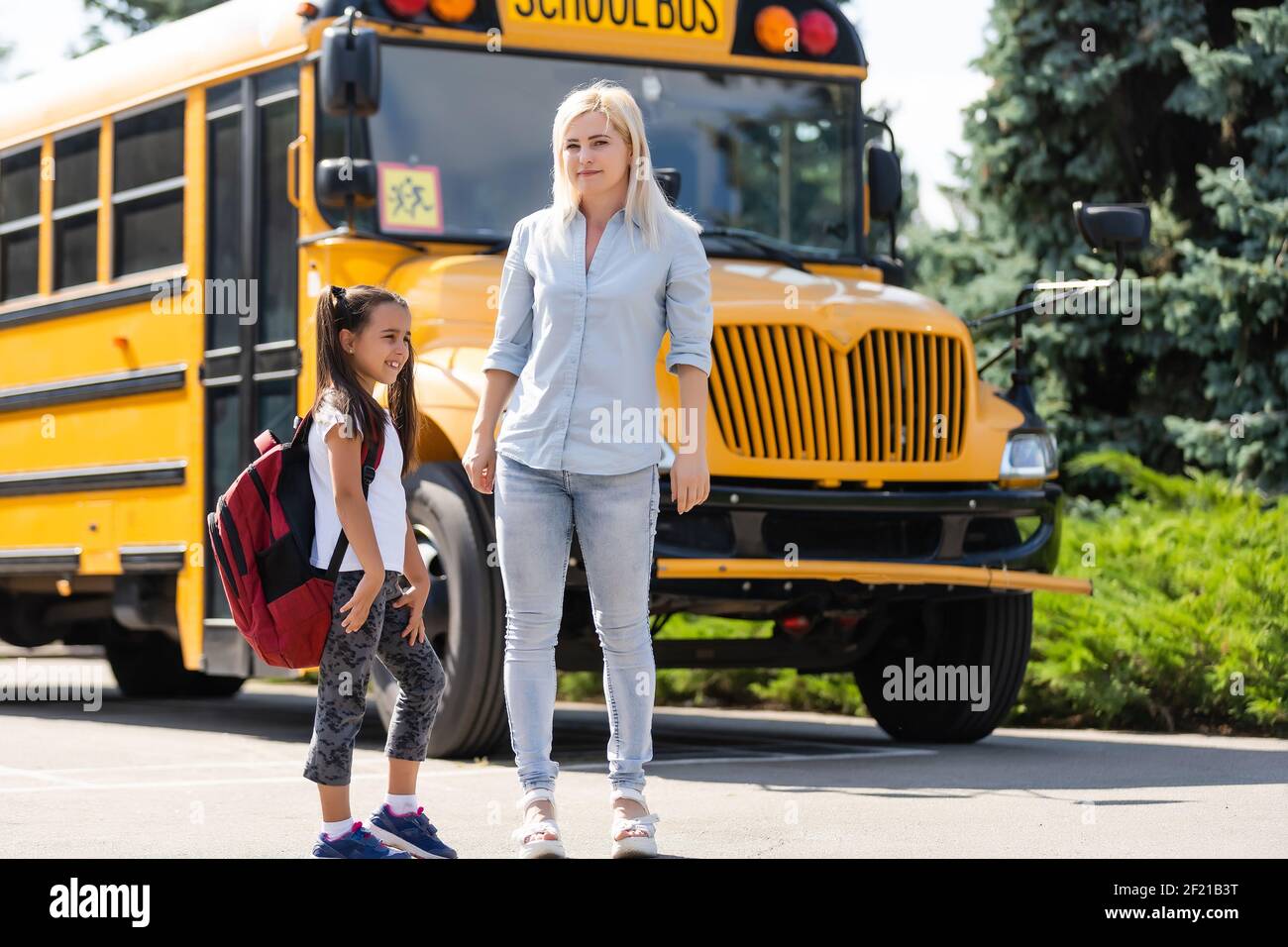 Mom Saying Goodbye To Child High Resolution Stock Photography and ...