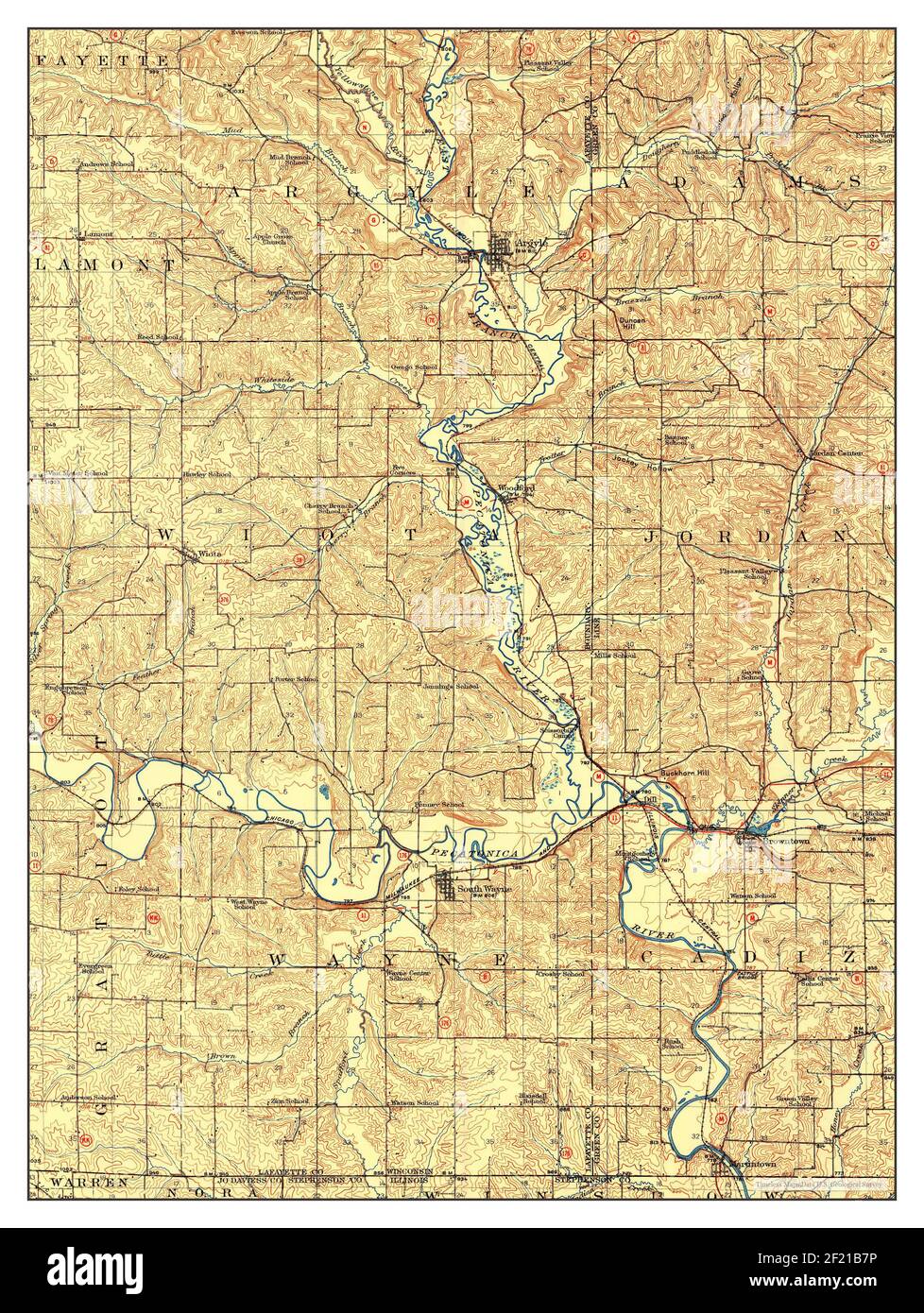 South Wayne, Wisconsin, map 1923, 1:62500, United States of America by ...