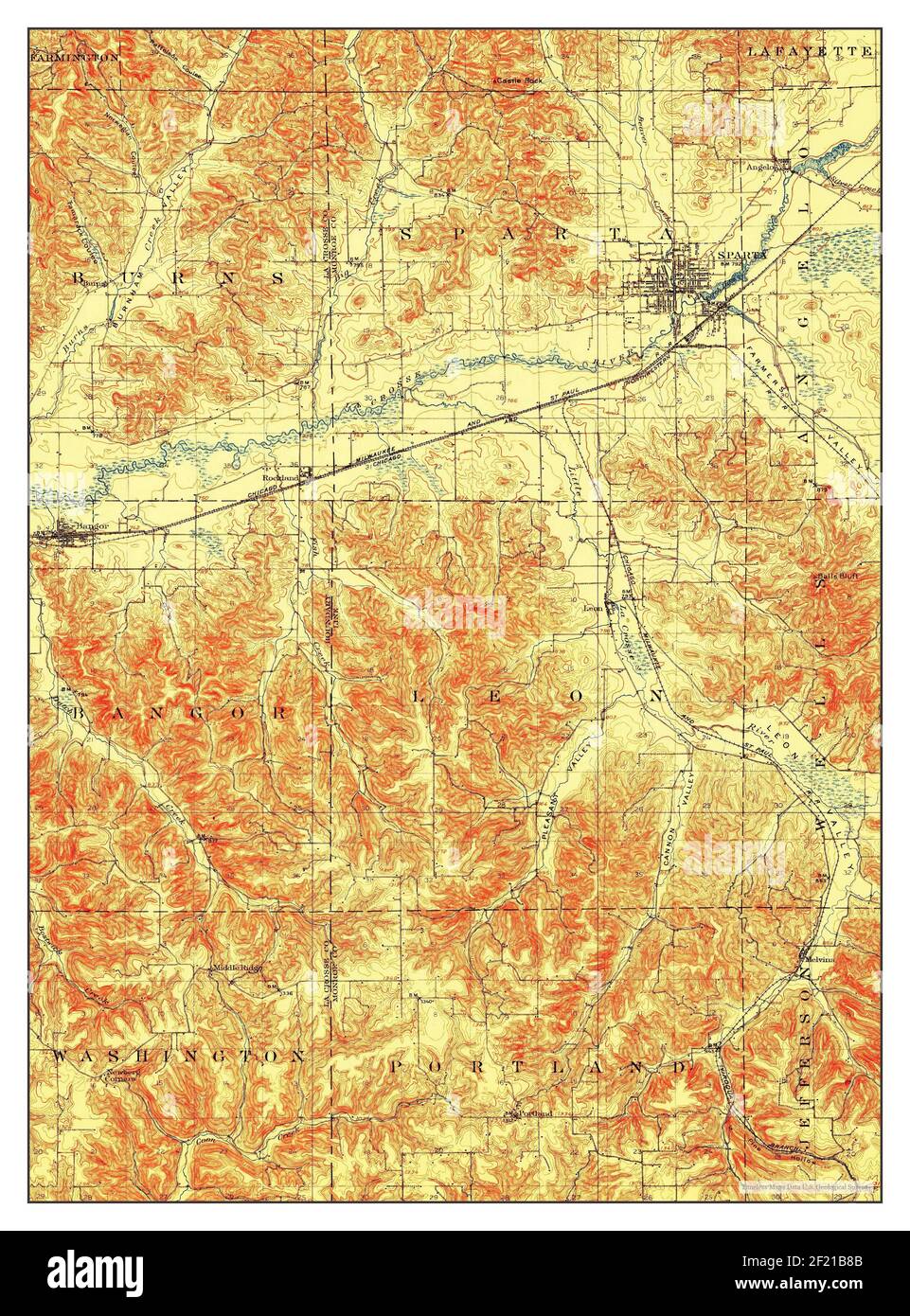 Map Of Sparta Wisconsin High Resolution Stock Photography and Images ...