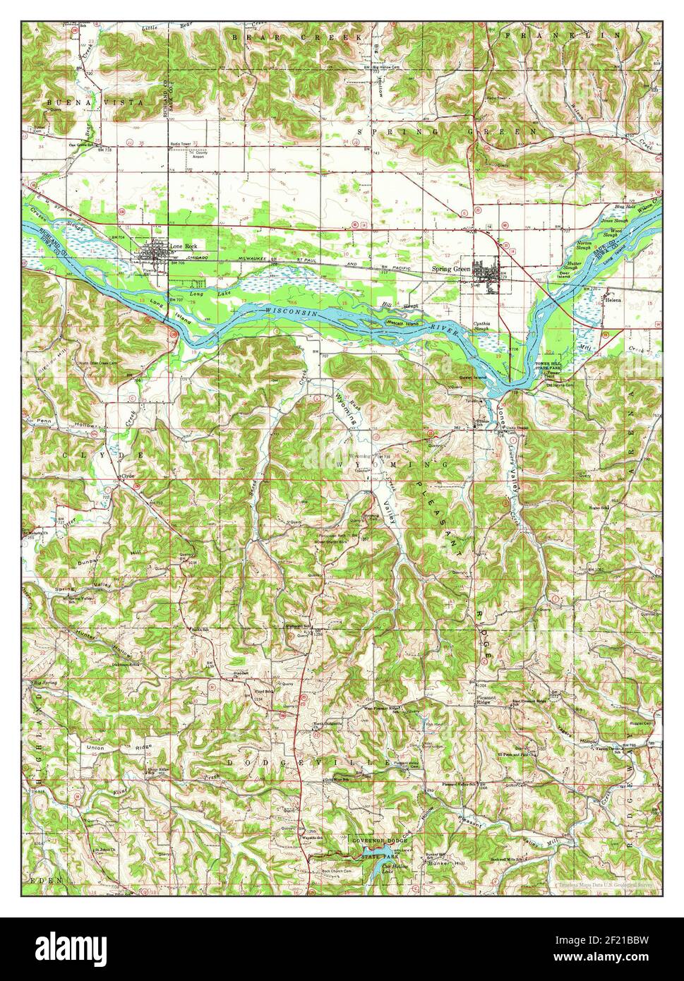 Map of spring green wisconsin hi-res stock photography and images - Alamy