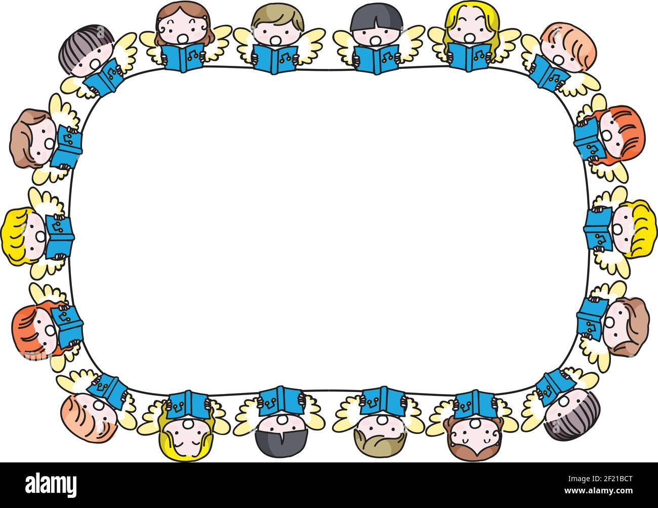 vector Vector illustration cartoon angel frame background Stock Vector ...