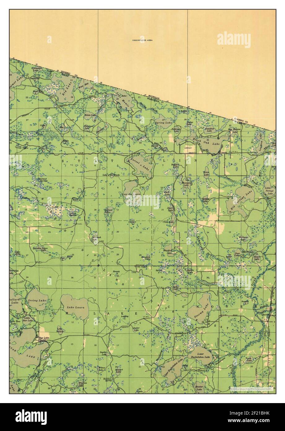 Star Lake, Wisconsin, map 1946, 1:48000, United States of America by ...