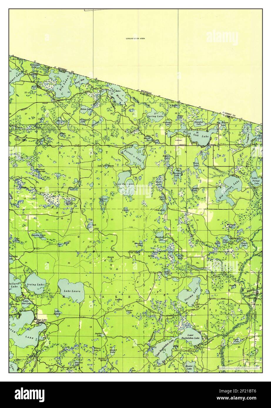 Star Lake, Wisconsin, map 1950, 1:48000, United States of America by ...