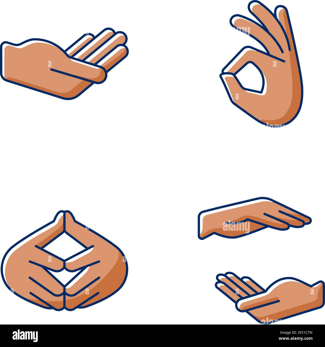 Hand gestures RGB color icons set Stock Vector Image & Art - Alamy