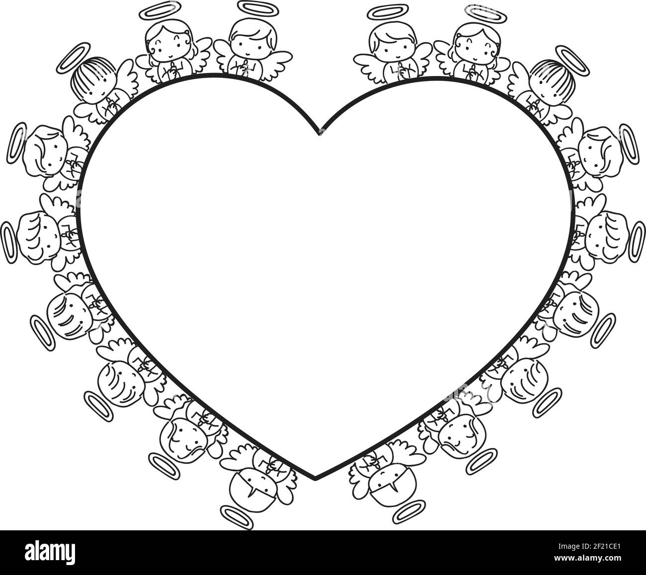 vector Vector illustration cartoon angel frame background Stock Vector ...