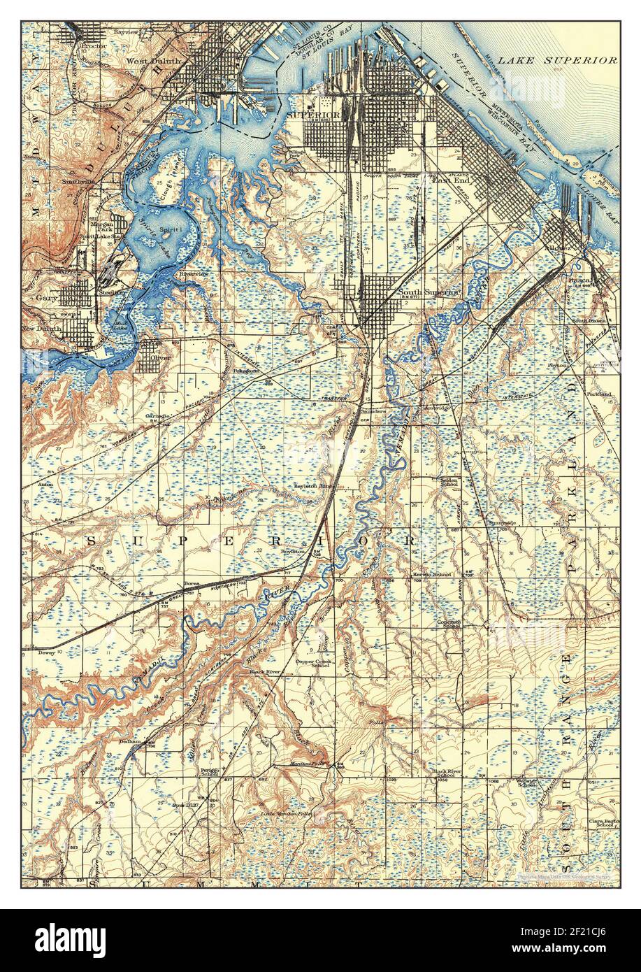 Superior wisconsin map hi-res stock photography and images - Alamy