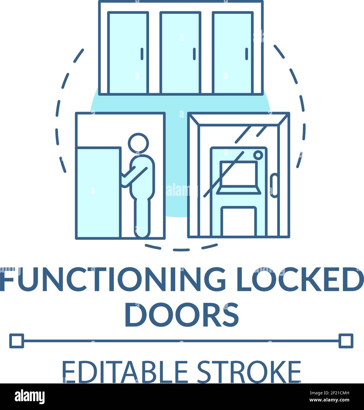 Functioning locked door concept icon Stock Vector Image & Art - Alamy