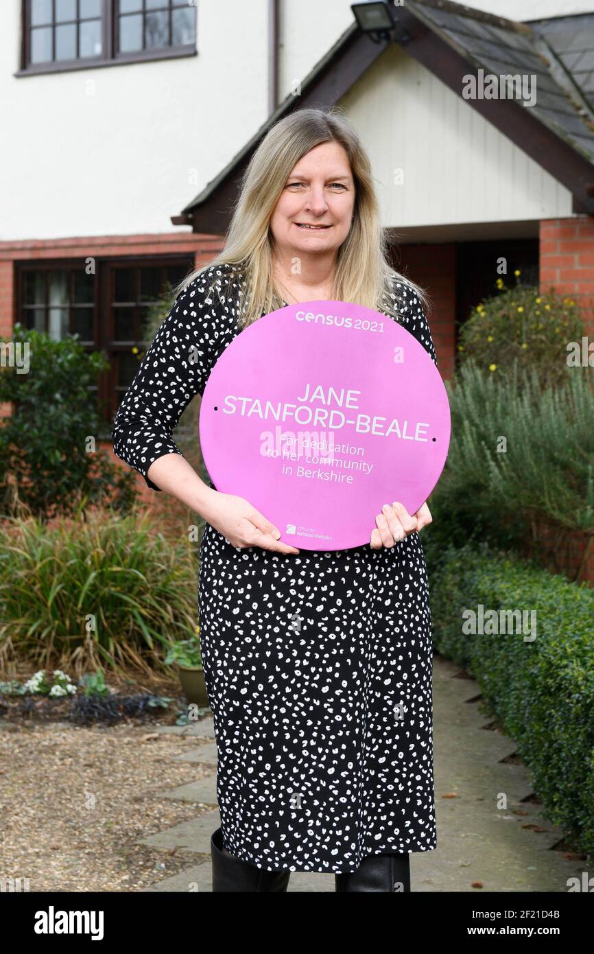 EDITORIAL USE ONLY Jane Stanford-Beale receives a Census Community Hero ...