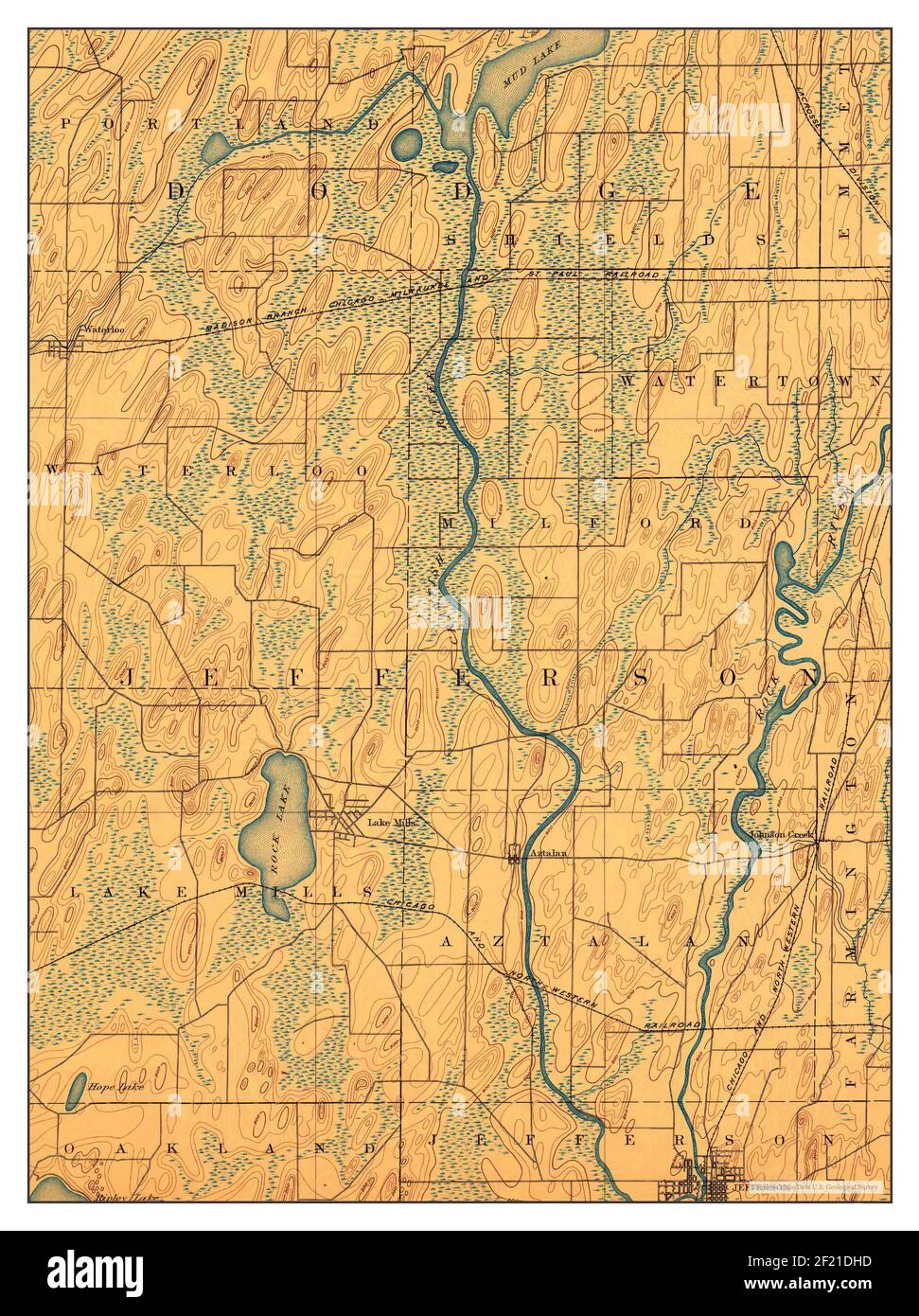 Waterloo wisconsin map hi-res stock photography and images - Alamy