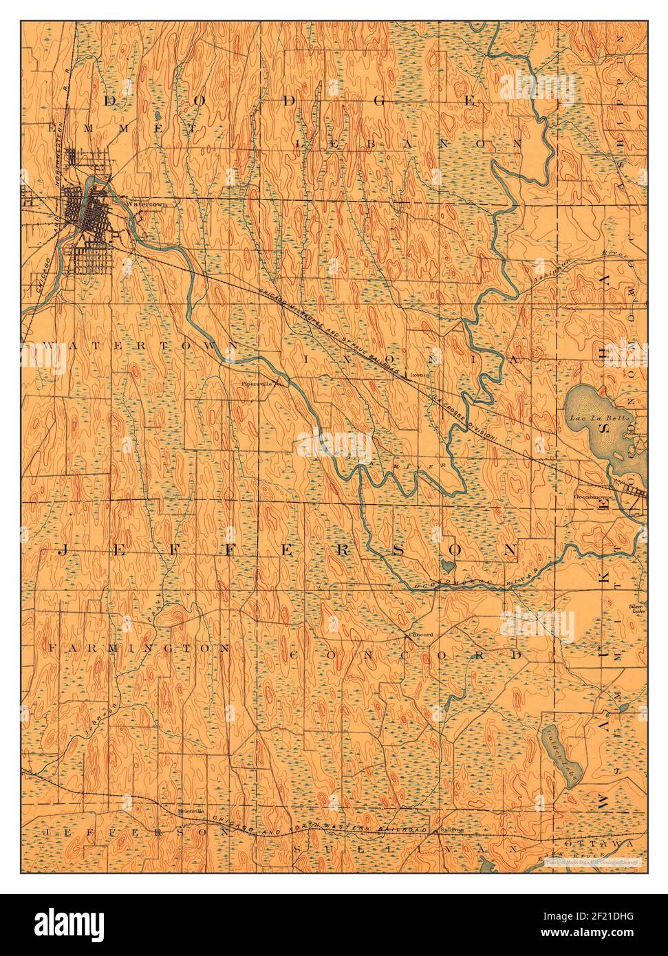 Map of watertown wisconsin hi-res stock photography and images - Alamy