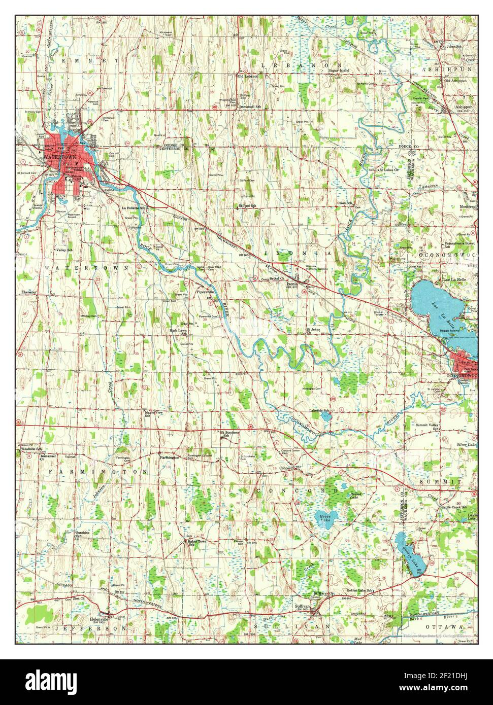 Map of watertown wisconsin hi-res stock photography and images - Alamy