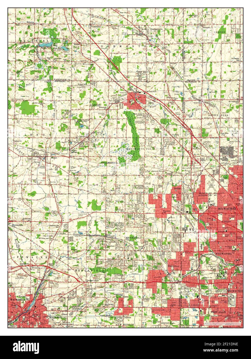 Map of waukesha wisconsin hi-res stock photography and images - Alamy