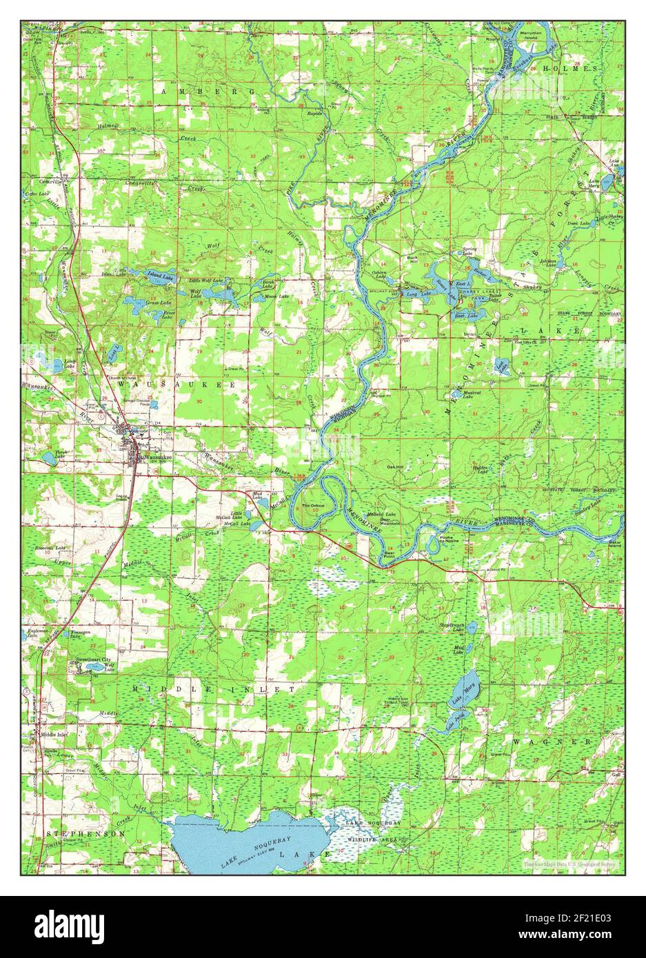 Map of wausaukee wisconsin hi-res stock photography and images - Alamy
