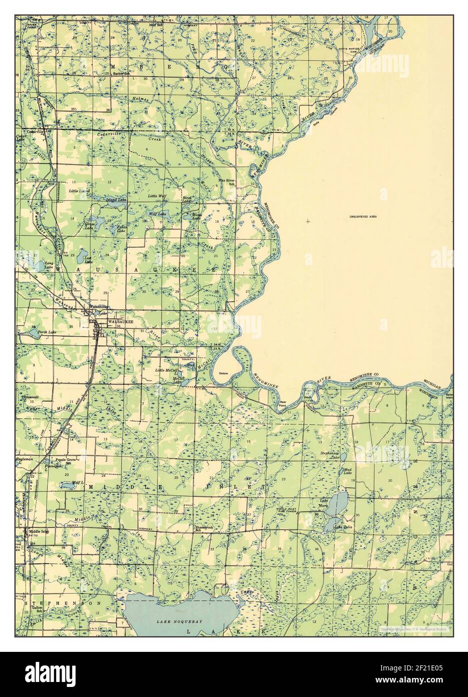 Map of wausaukee Cut Out Stock Images & Pictures - Alamy