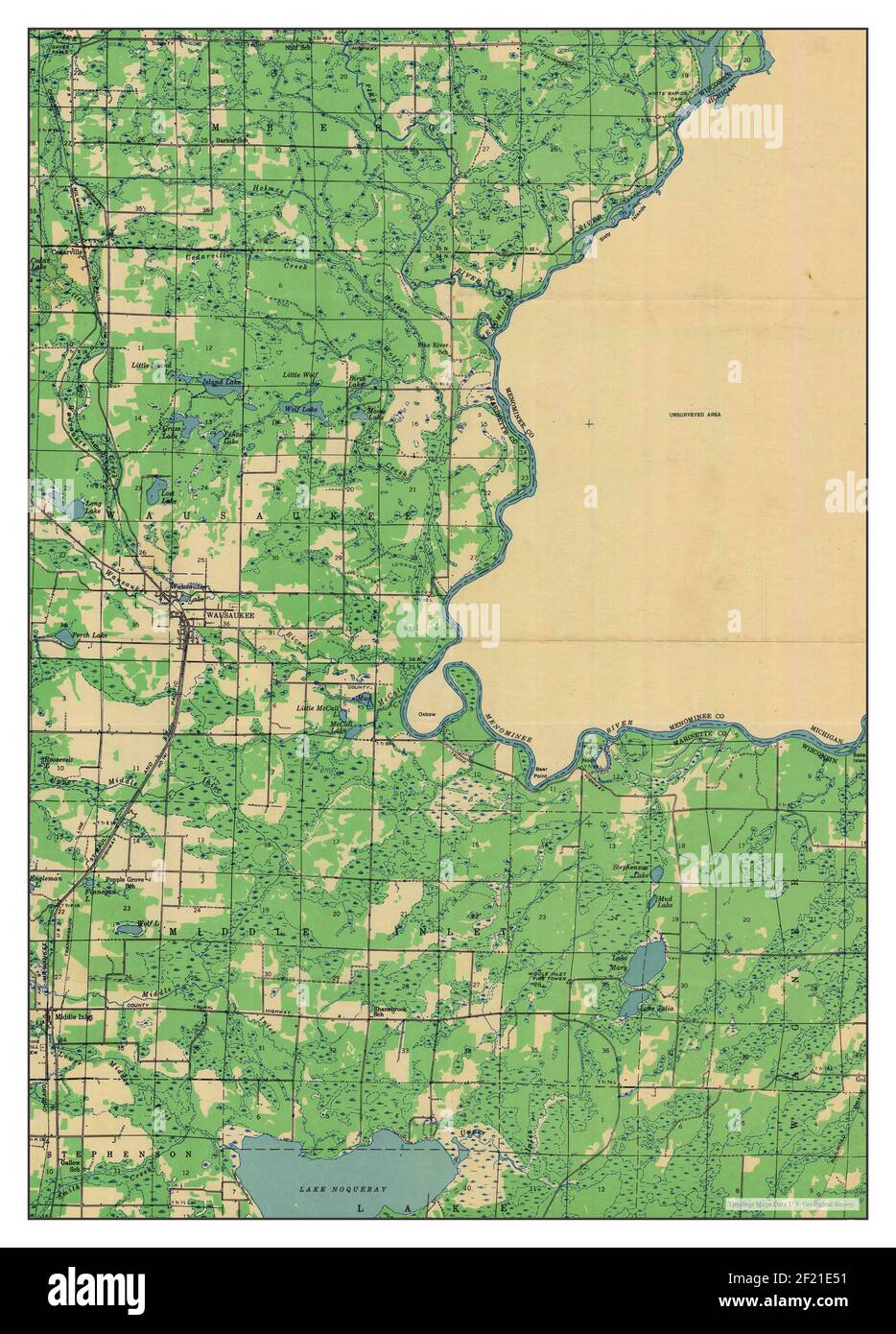 Map of wausaukee wisconsin hi-res stock photography and images - Alamy