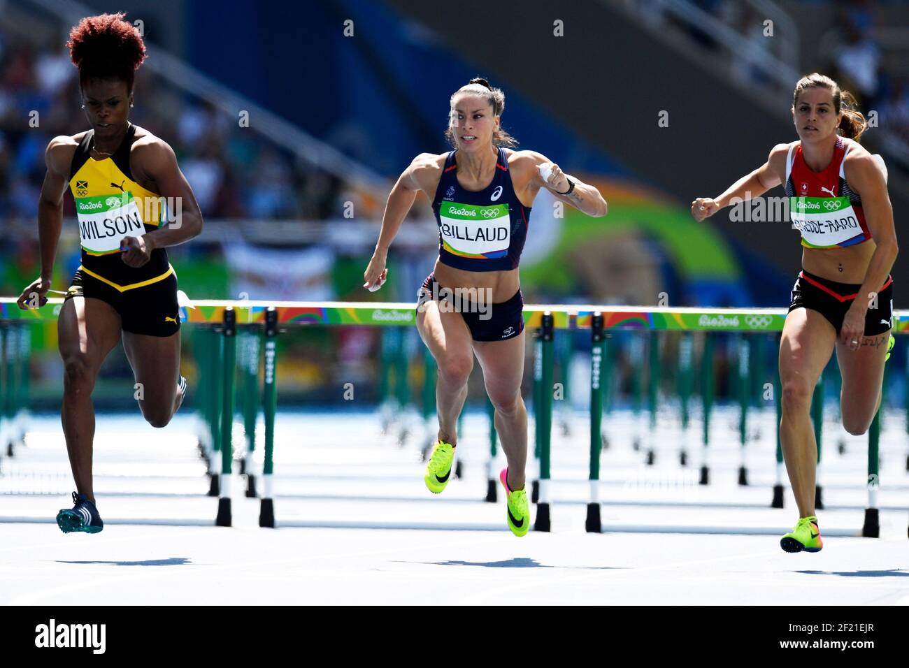France's Cindy Billaud competes in Athletics Women's 100m Hurdles ...