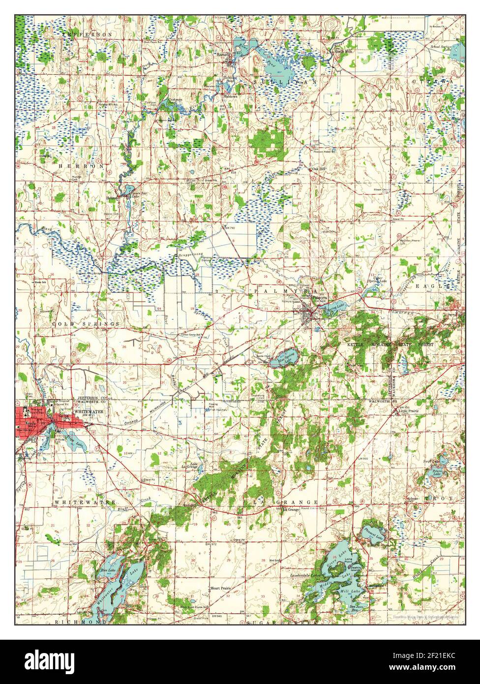 Map of whitewater wisconsin hi-res stock photography and images - Alamy