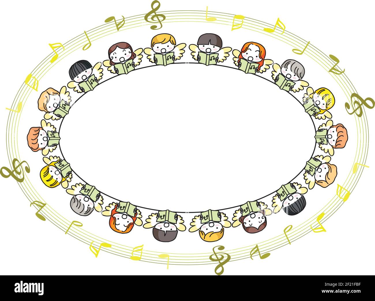 vector Vector illustration cartoon angel frame background Stock Vector ...