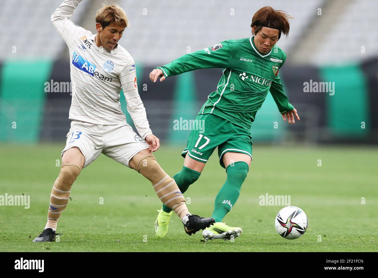 Tokyo, Japan. 7th Mar, 2021. (L to R) Koki Kido (Montedio), Koken Kato (Verdy), March 7, 2021 ...