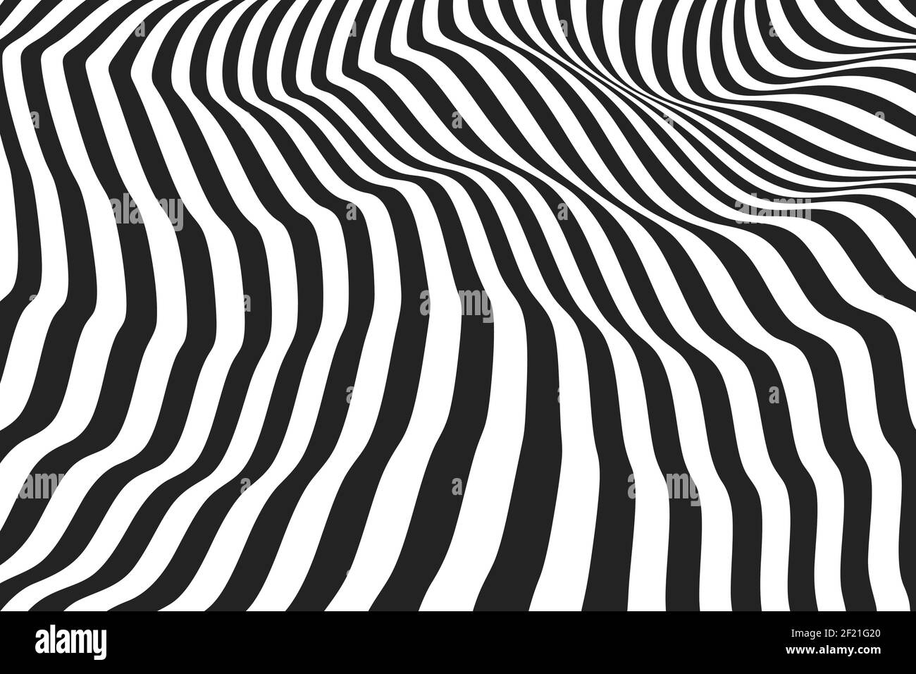 Black and white lines that makes a wavy rippled surface. Optical ...