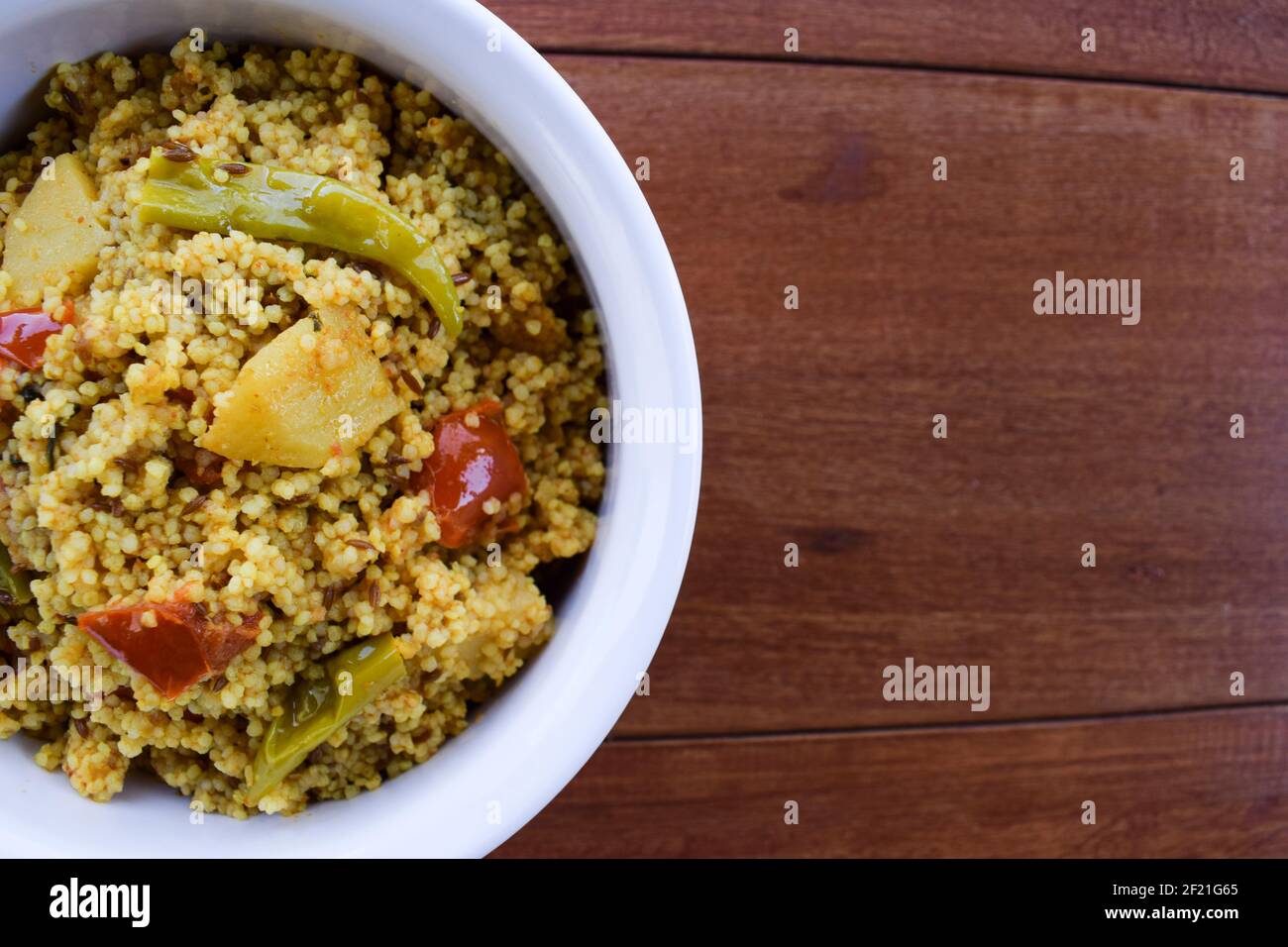 Traditional Indian fasting food recipe dish called Bhagar homemade of ...