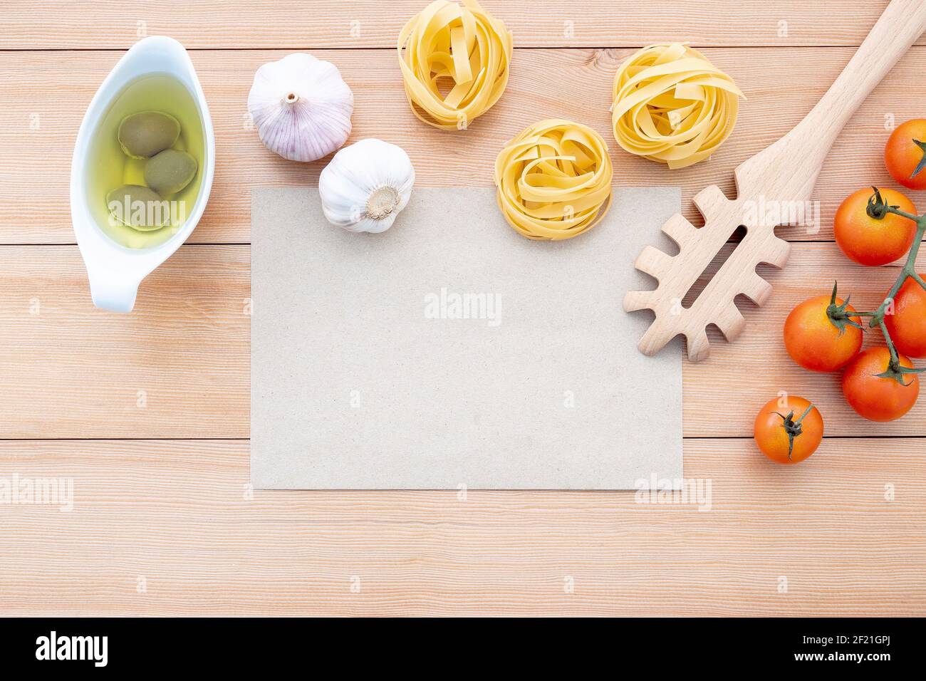 Italian foods concept and menu design . The ingredients for homemade ...