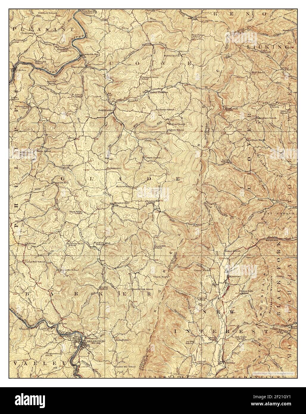 Map of belington virginia hi-res stock photography and images - Alamy