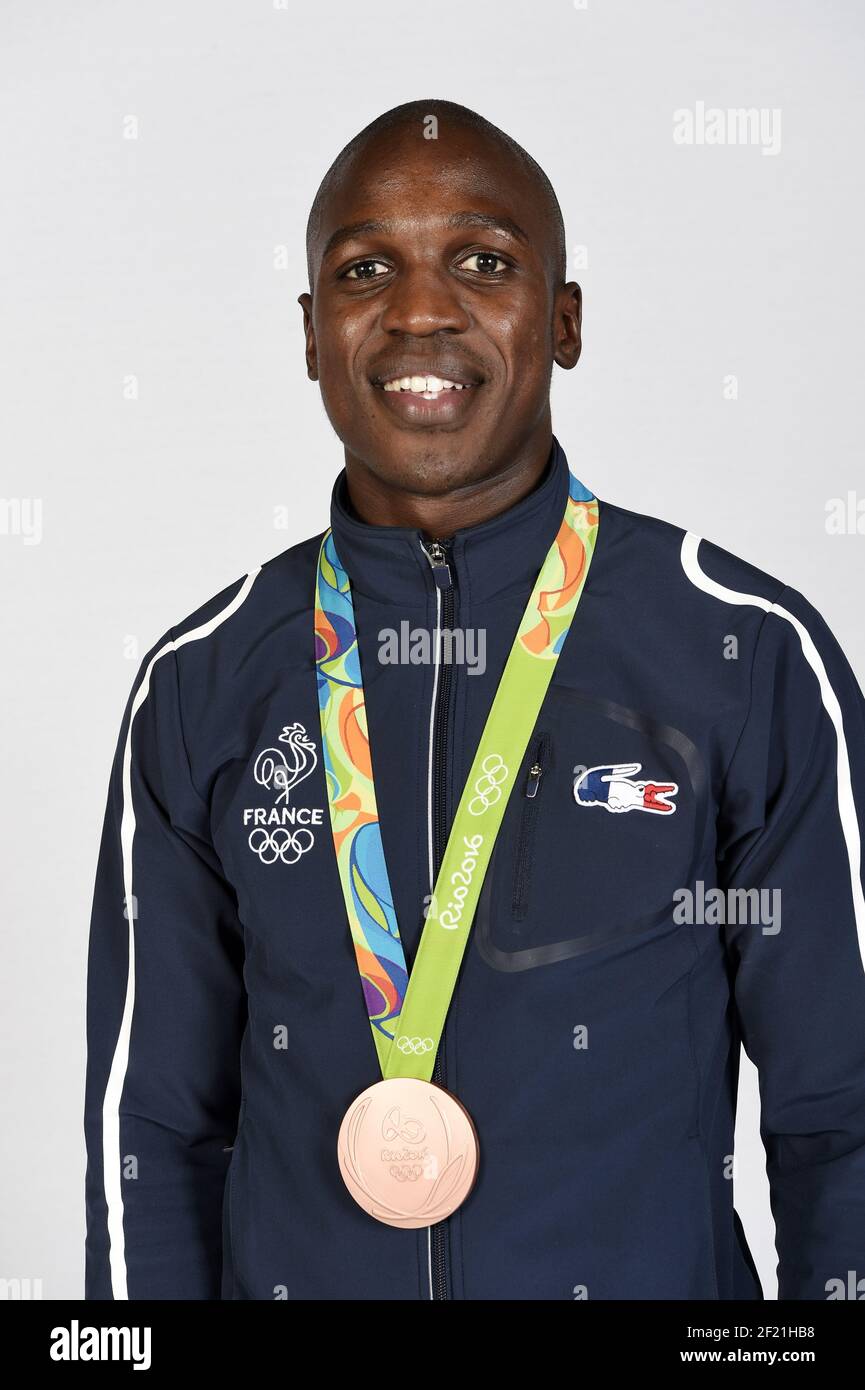 French bronze medalist in Boxing Souleymane Cissokho poses at club ...