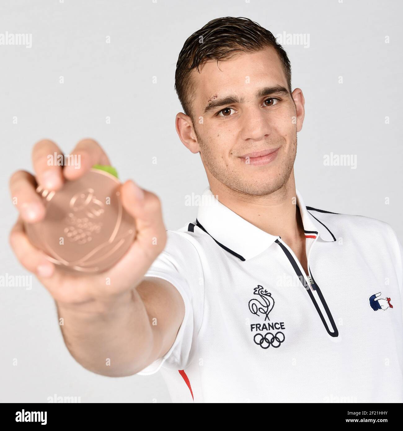 French bronze medalist in boxing Mathieu Bauderlique poses at club ...
