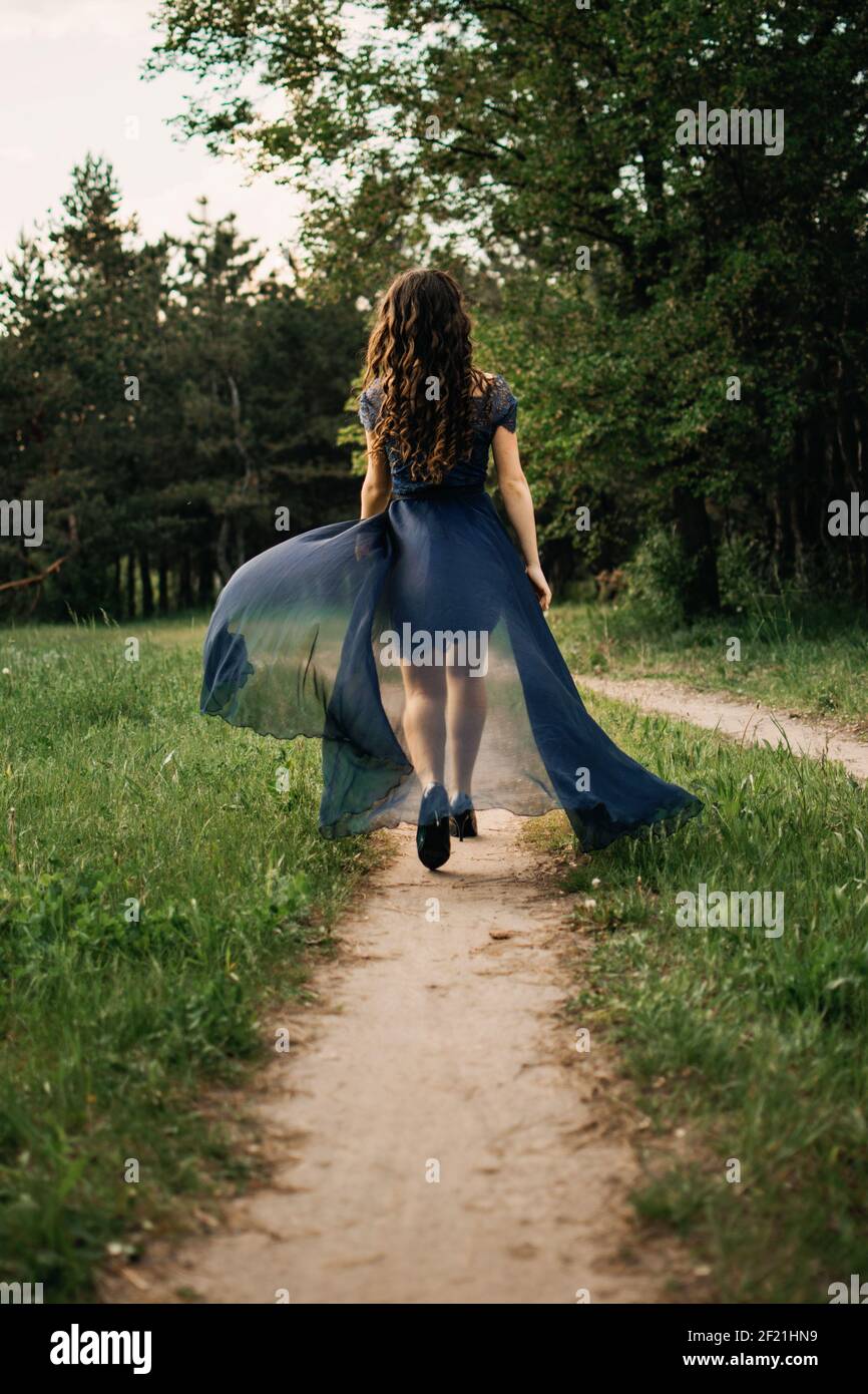 Party graduation prom fairytale concept. Beautiful brunette young woman ...