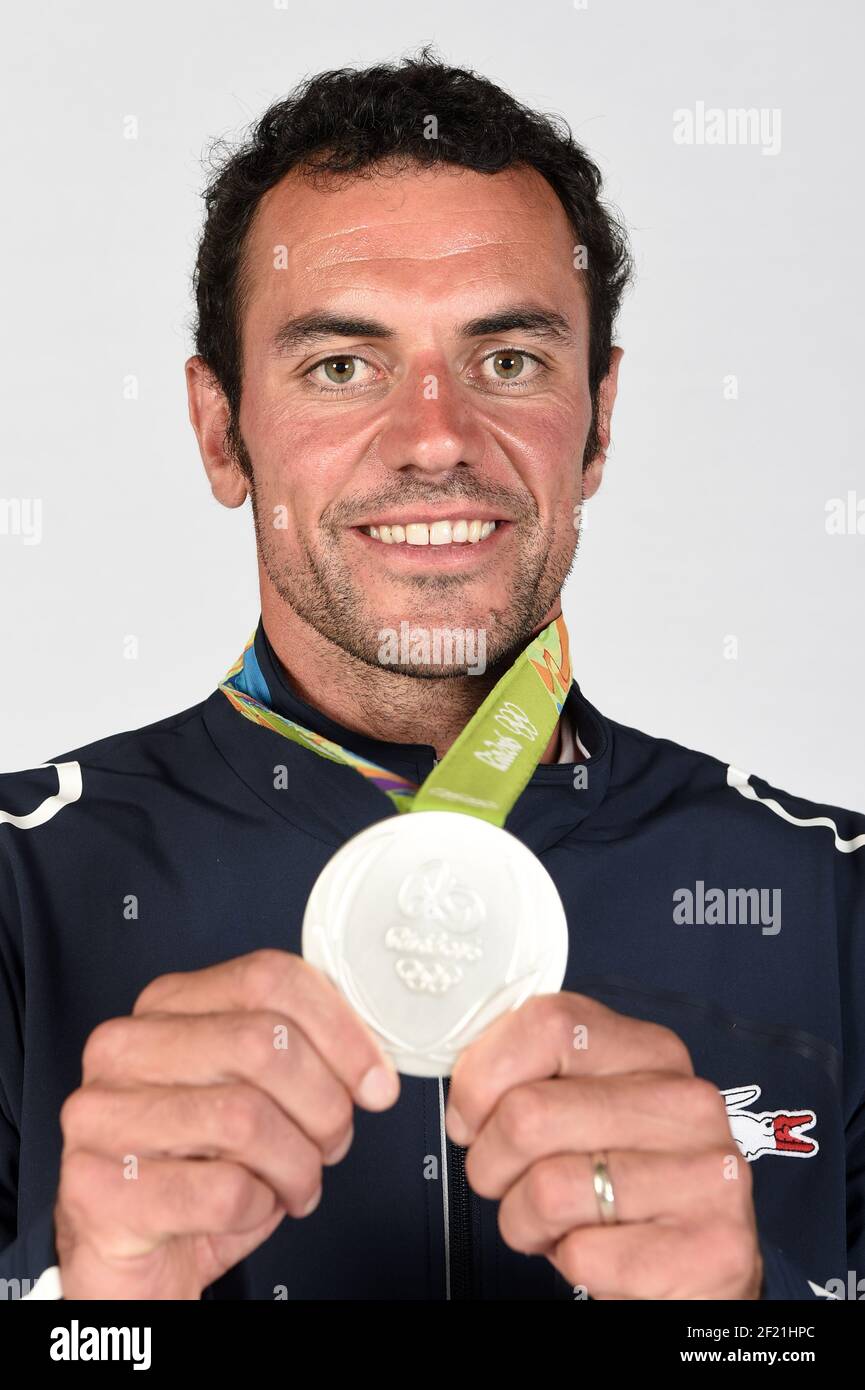 French silver medalist in kayak Maxime Beaumont poses at club France ...