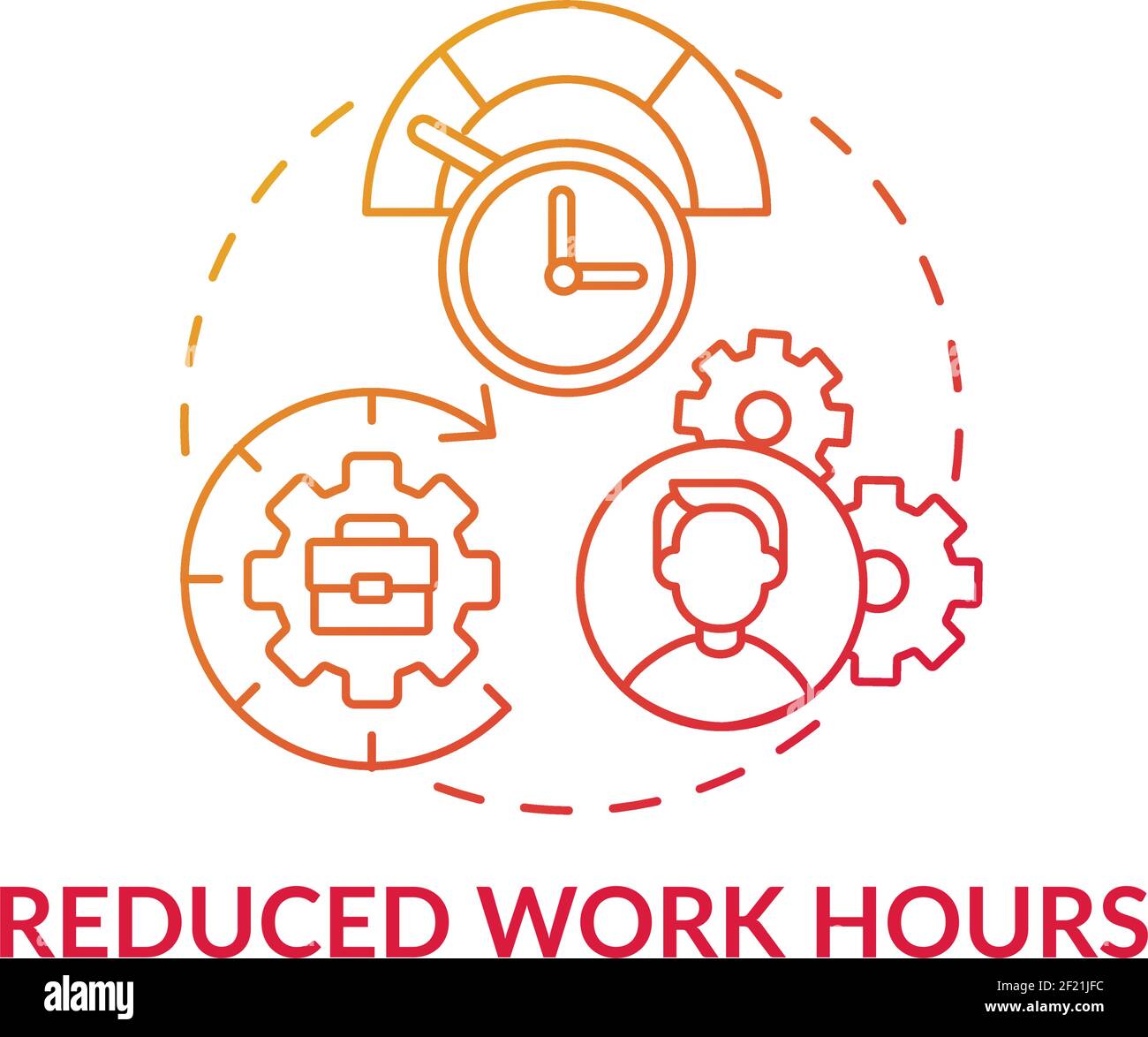 Reduced work hours concept icon Stock Vector Image & Art - Alamy
