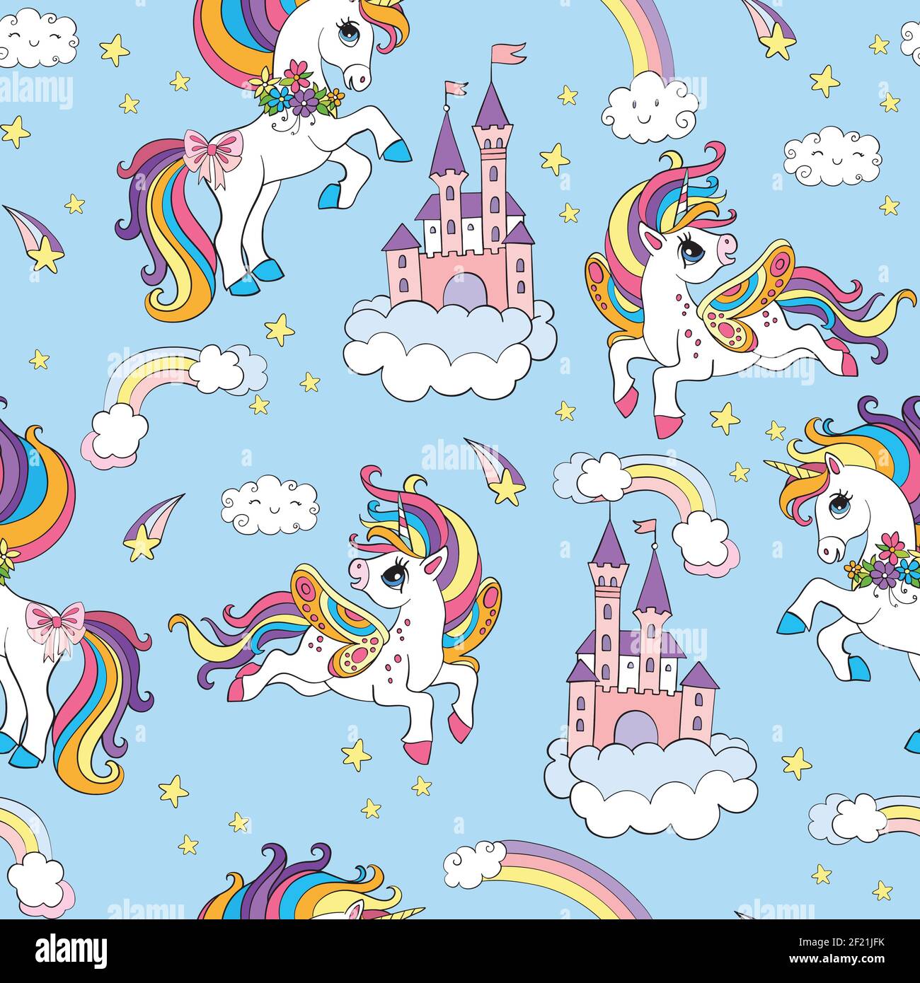 Unicorn and castle background hi-res stock photography and images - Alamy