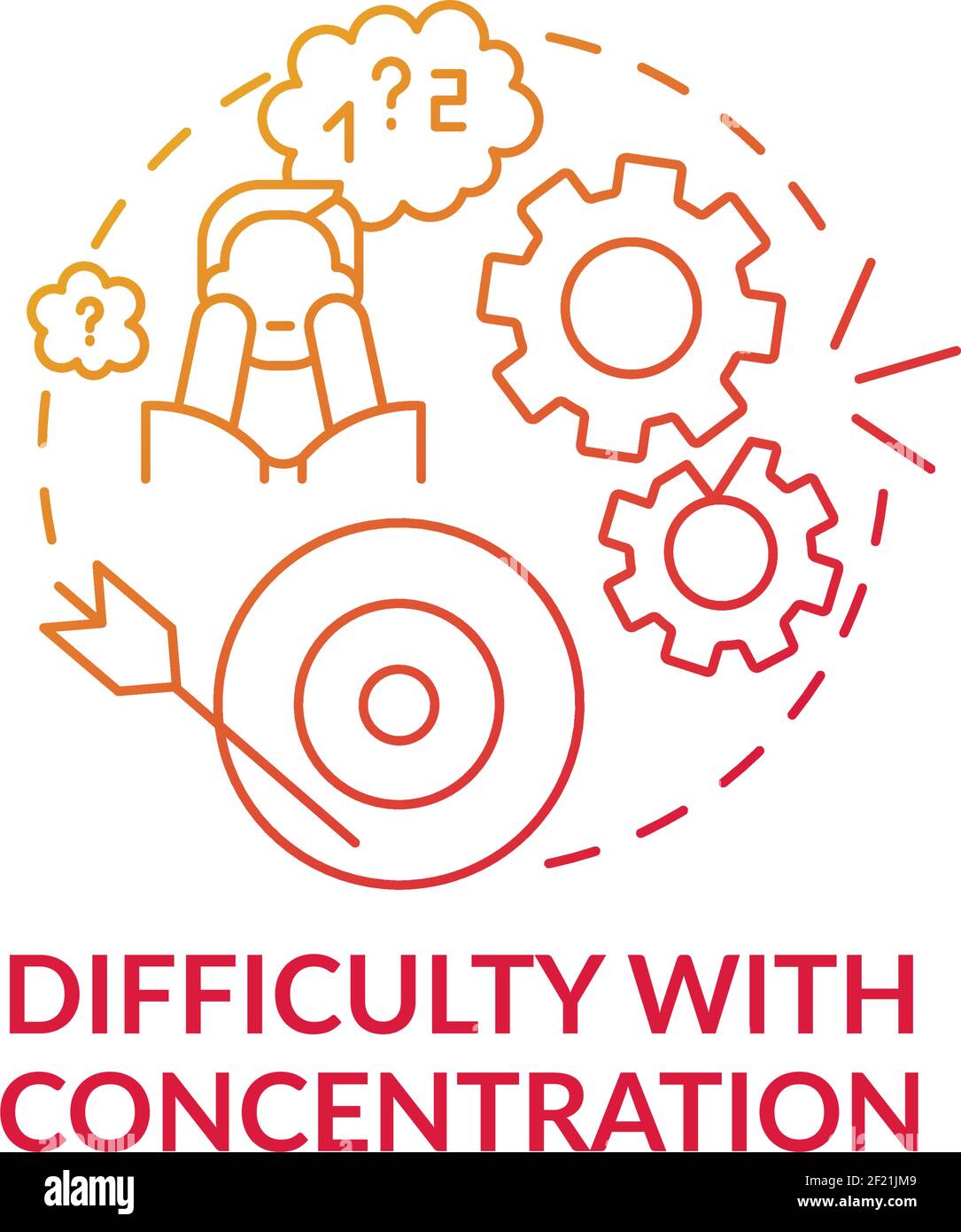 Difficulty with concentration concept icon Stock Vector Image & Art - Alamy