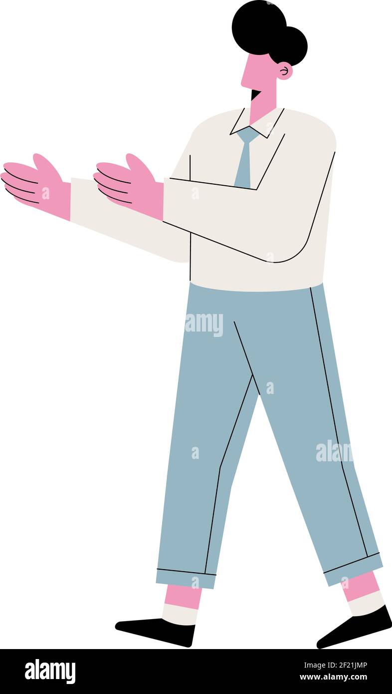 elegant businessman walking avatar character Stock Vector Image & Art ...