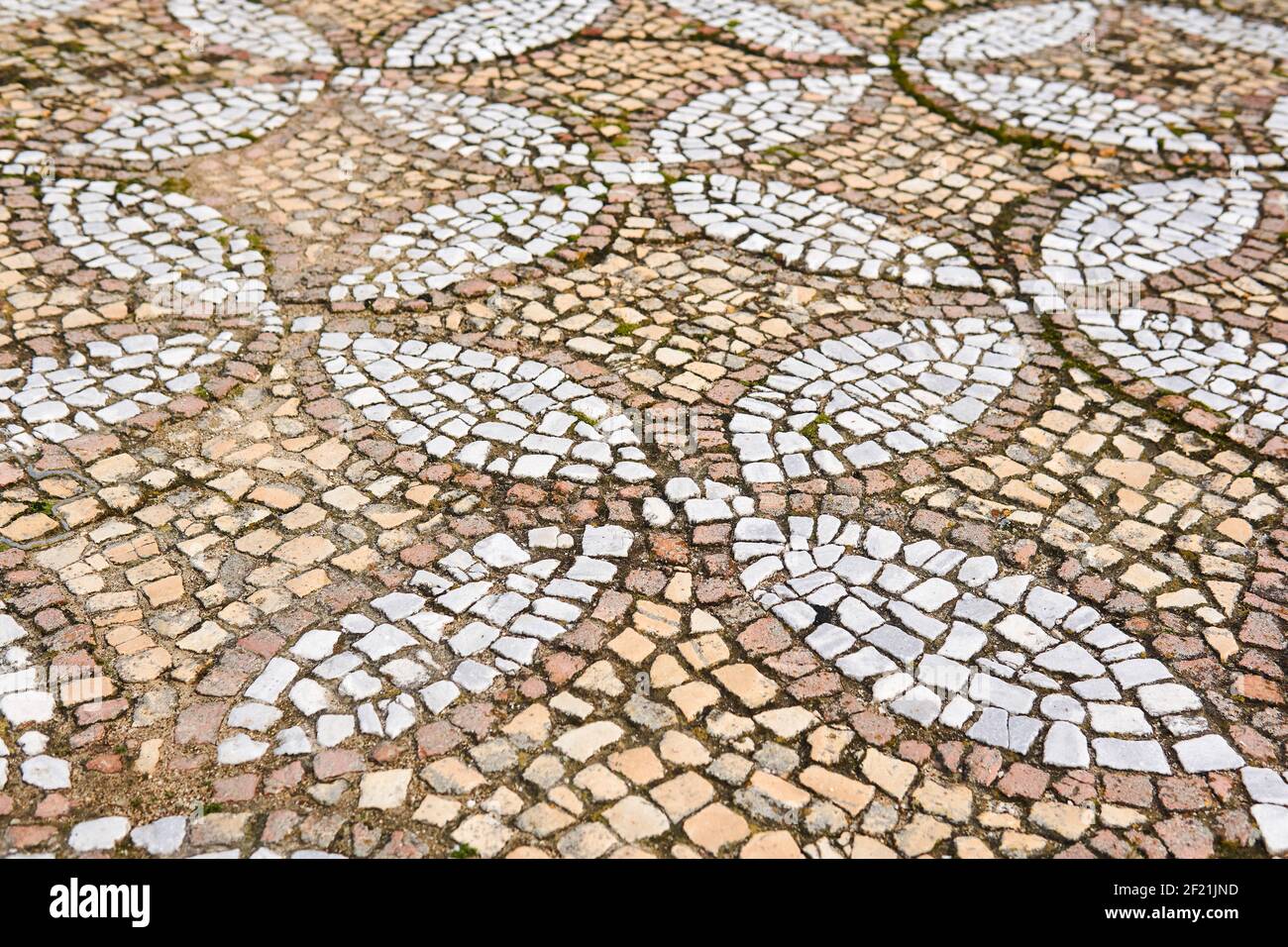 antique mosaic pavement with a pattern of tiles outdoor Stock Photo - Alamy