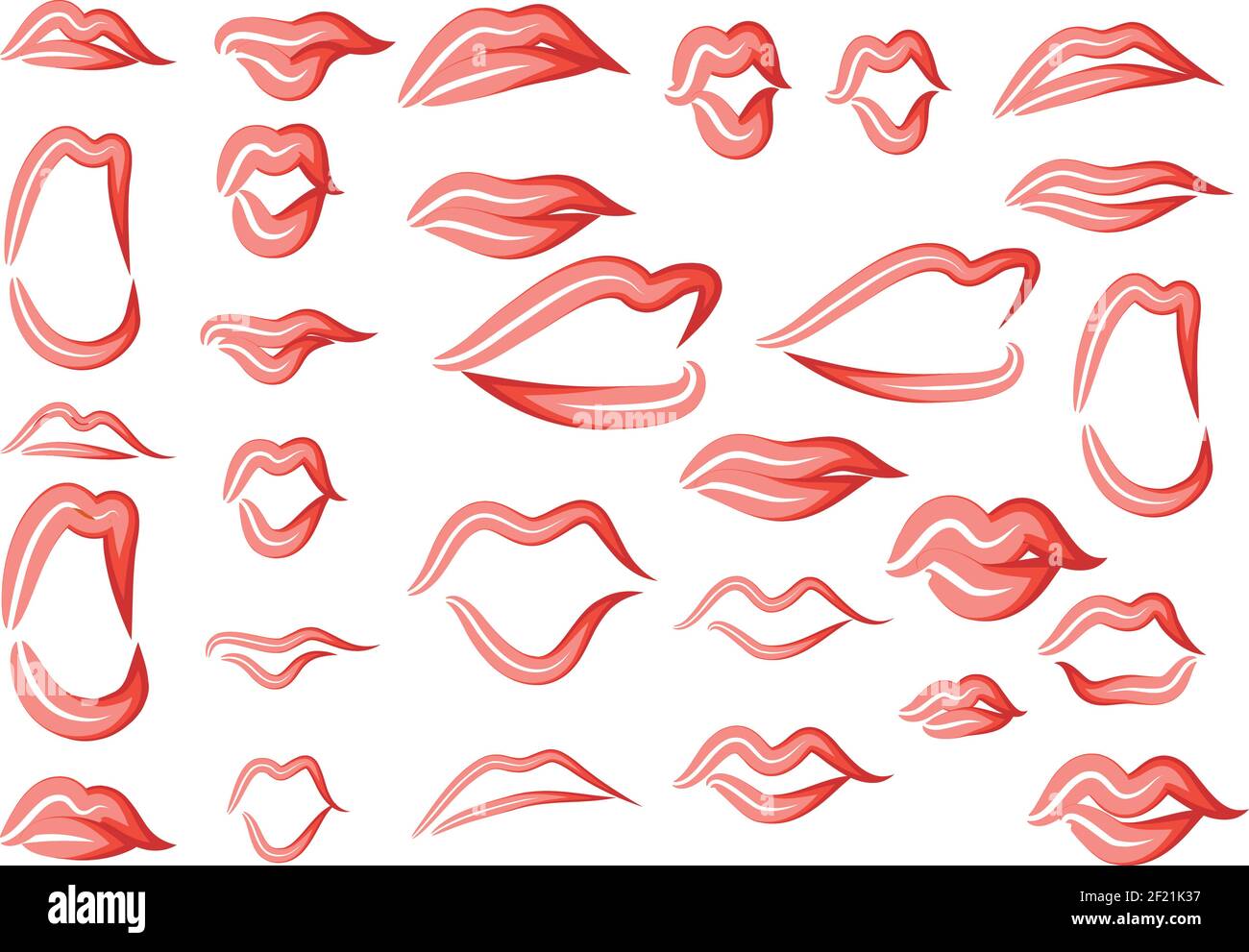 vector design lips leaf set background Stock Vector Image & Art - Alamy